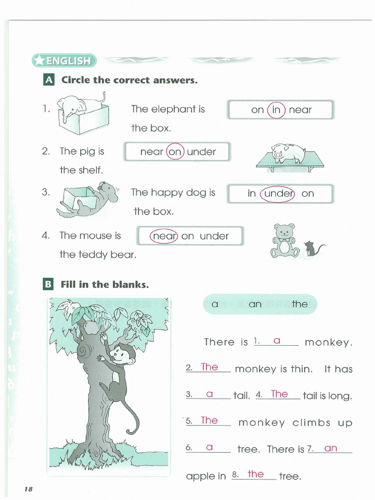 WS P1 ENGLISH WORKSHEET (17-8-09) Eng01 - 02ans | PDF