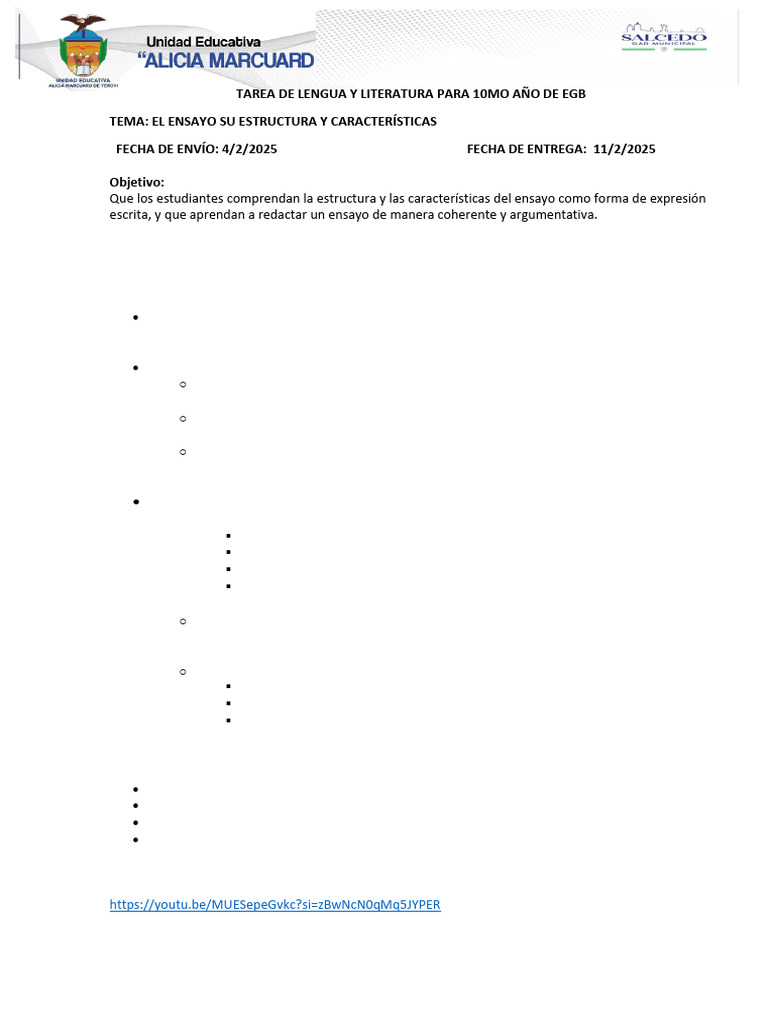 Tarea 10mo Egb | PDF | Ensayos | Comunicación humana