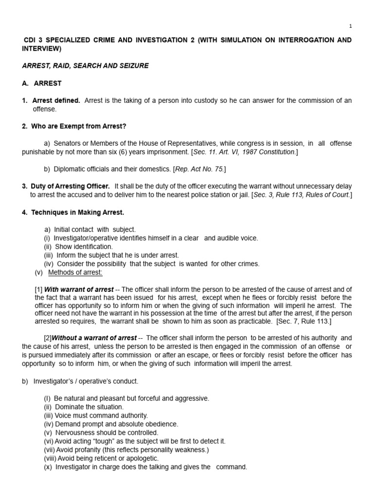 CDI-3-SPECIALIZED-CRIME-INVESTIGATION-2-WITH-SIMULATION-ON-INTERROGATION-AND-INTERVIEW | PDF ...