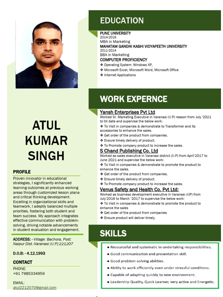 Atul Kumar Singh Resume | PDF | Computing