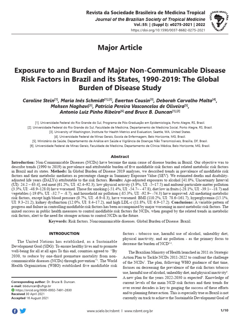 Stein Et Al. - 2022 - Exposure To and Burden of Major Non-Communicable ...