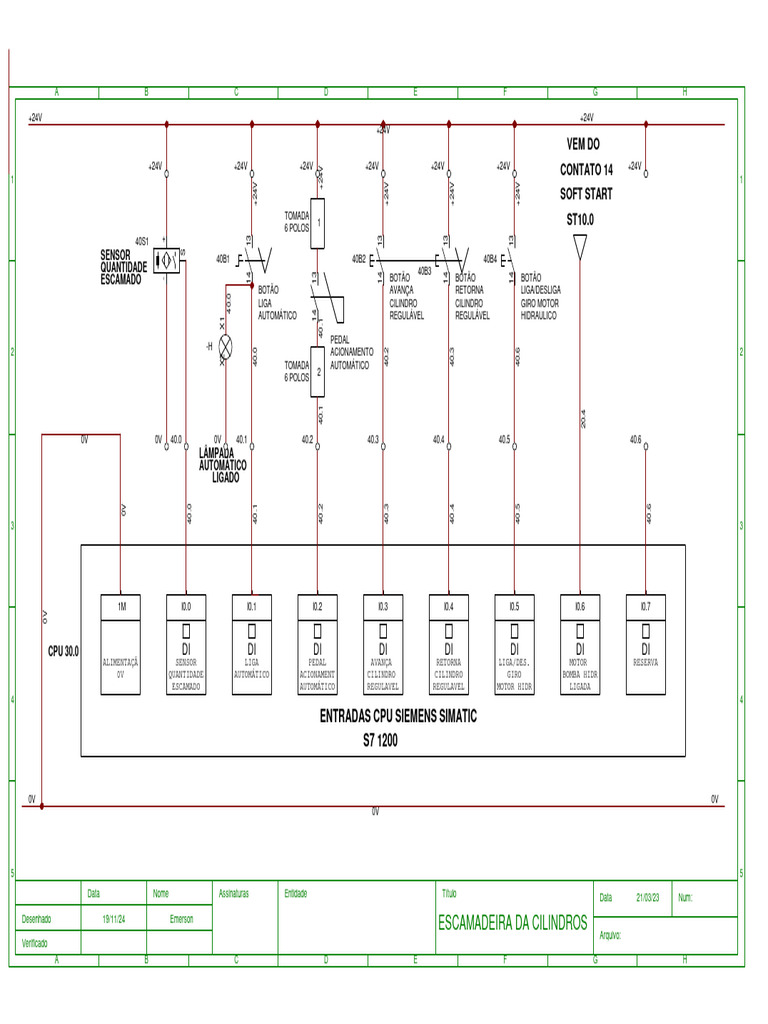 Modelo de Diagrama Eletrico Entradas CLP | PDF