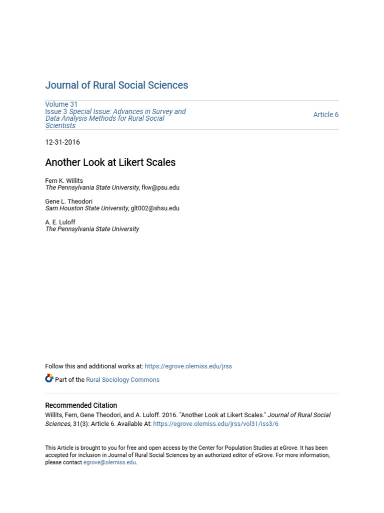 Another Look at Likert Scales | PDF | Likert Scale | Evaluation Methods