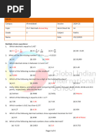 CBSE Class 6 Decimals Worksheet | PDF