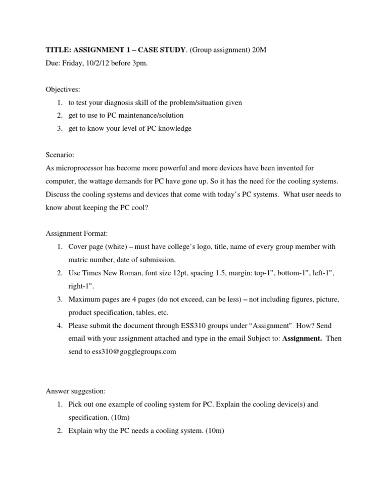 Assignment 2 Case Study | PDF