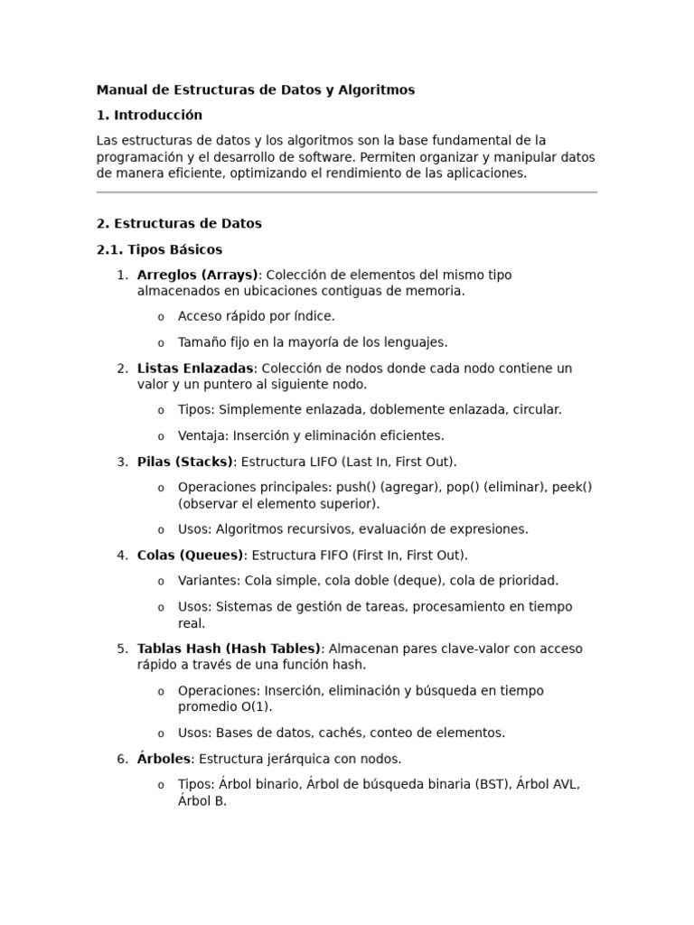 Manual Estructuras de Datos y Algoritmos | PDF | Cola (tipo de datos abstractos) | Algoritmos y ...