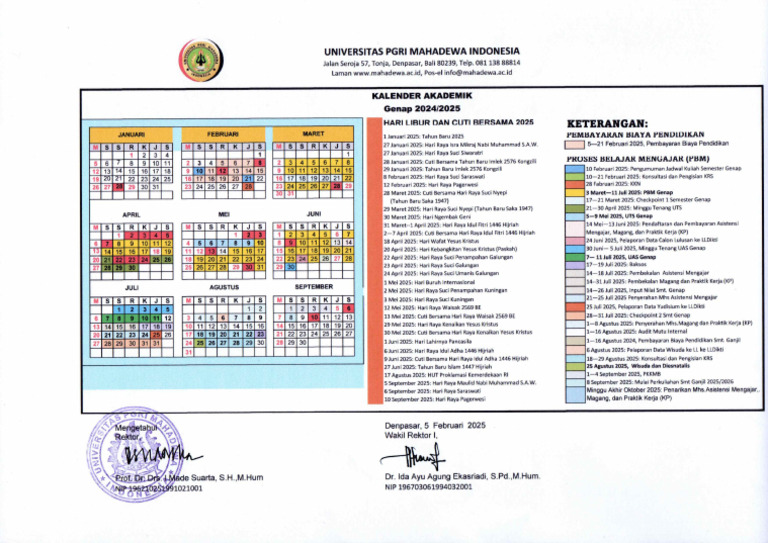 Kalender Akademik Genap - 2024 | PDF