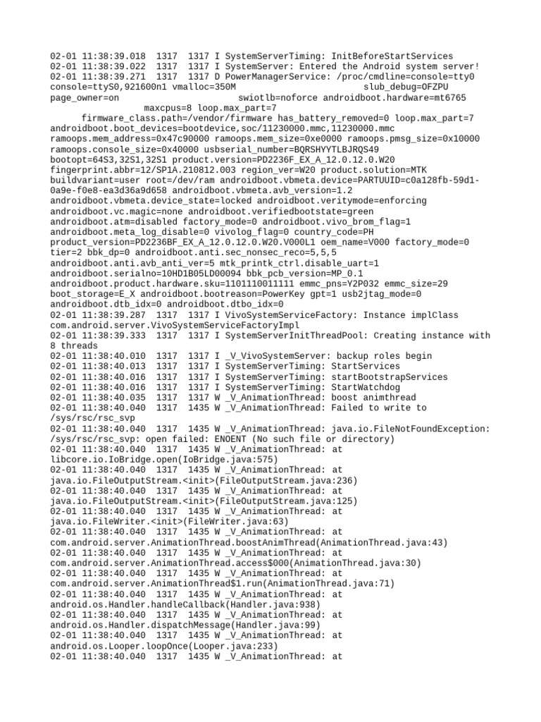 Android System Server Log | PDF | Java (Programming Language) | Computer Science