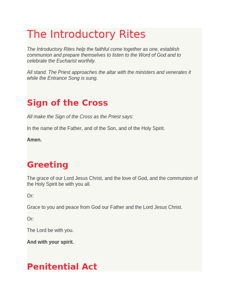 Order-of-the-Mass | PDF | Eucharist | Mass (Liturgy)