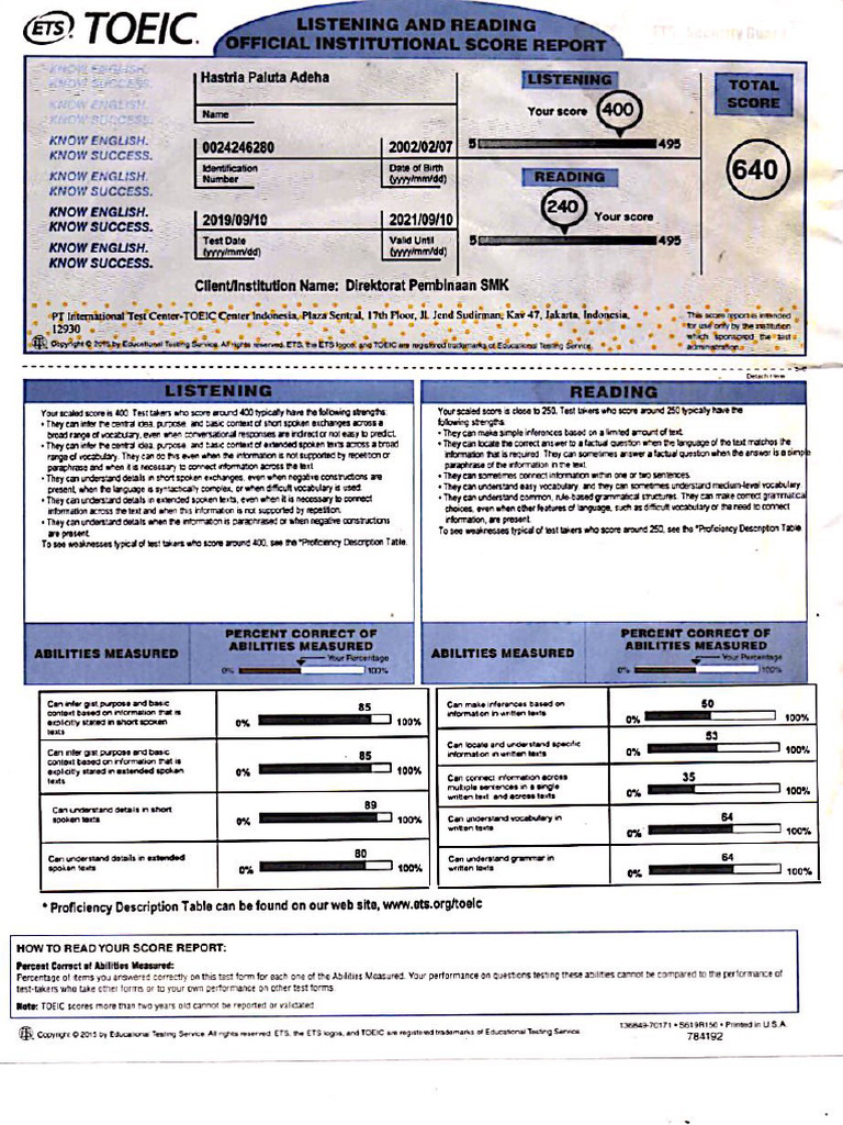TOEIC | PDF