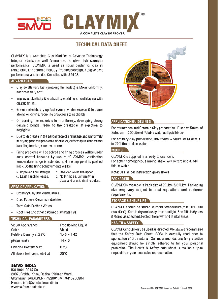 Technical Data Sheet Clay Mix | PDF