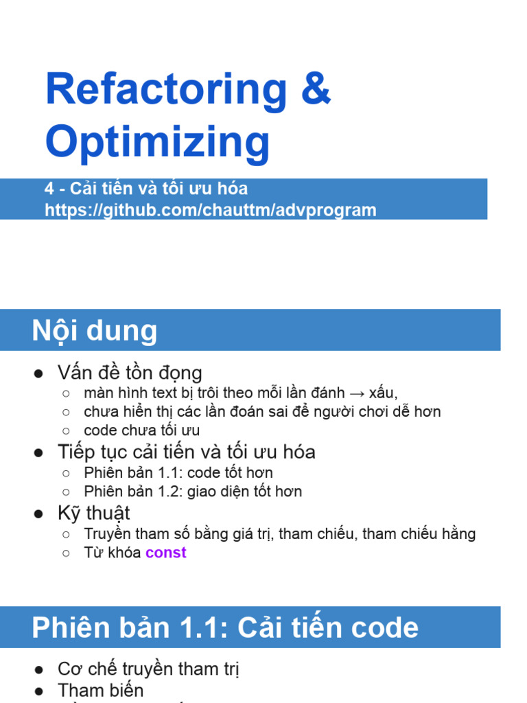 Lec4 Refactor Optimize.b | PDF
