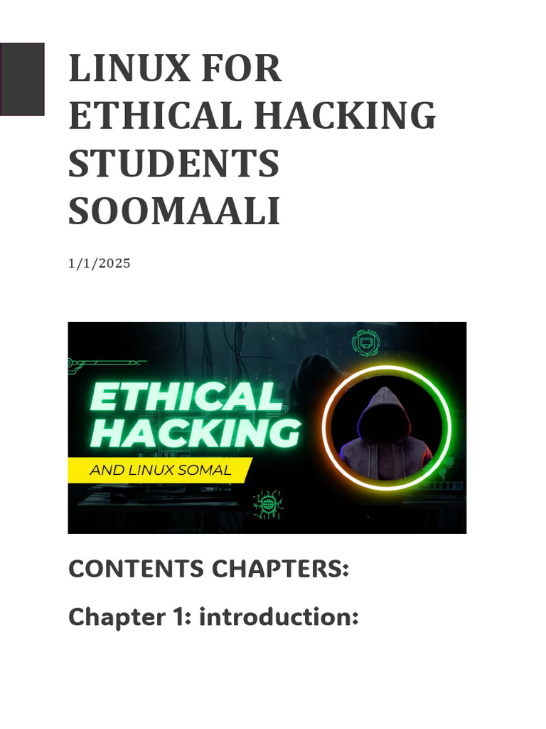 Ethical Hacking with Linux Guide | PDF | Computing | System Software