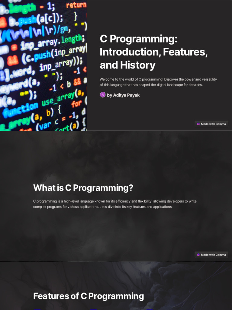 C-Programming-Introduction-Features-and-History | PDF | Computer ... C-Programming-Introduction-Features-and-History | PDF | Computer ...