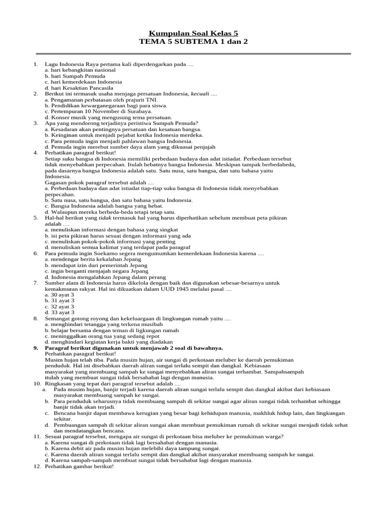 Latihan Soal Kelas 5 | PDF