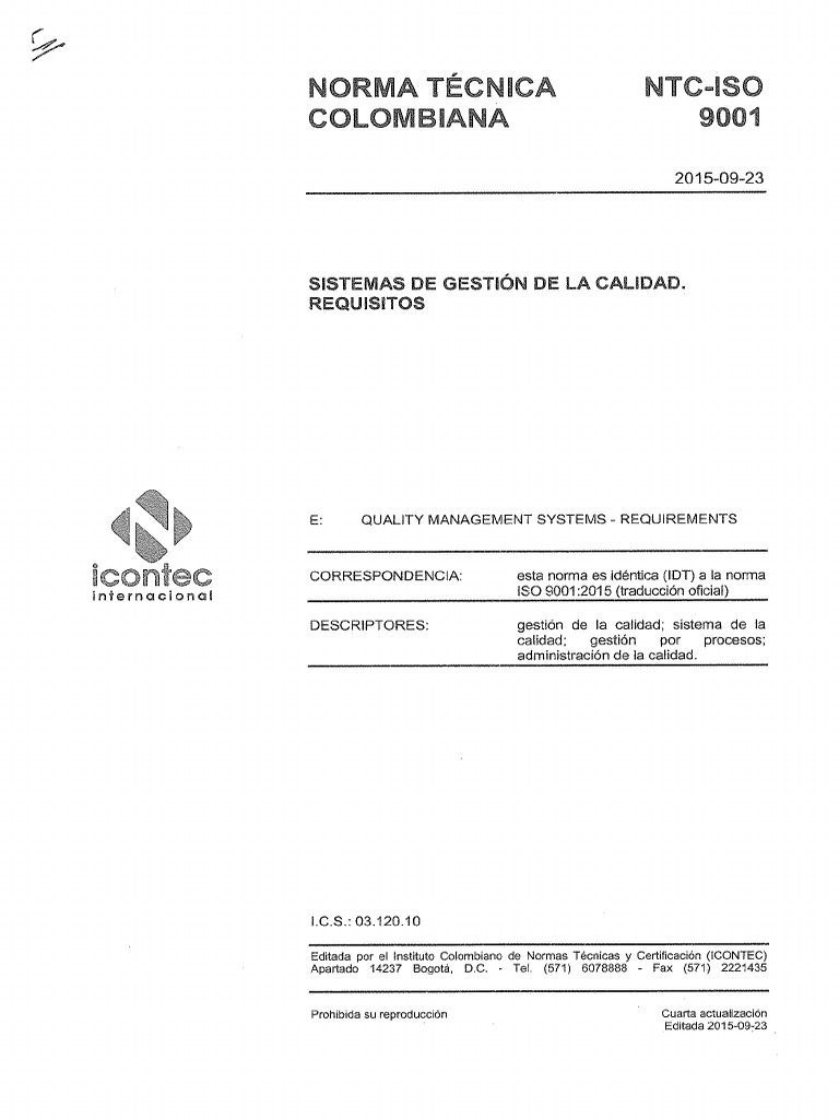 Icontec 9001 | PDF