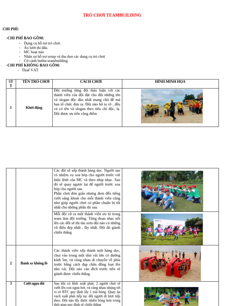 Trò Chơi Teambuilding 24.08 | PDF