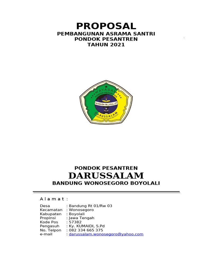 Proposal Pp. Darussalam Th. 2021 | PDF