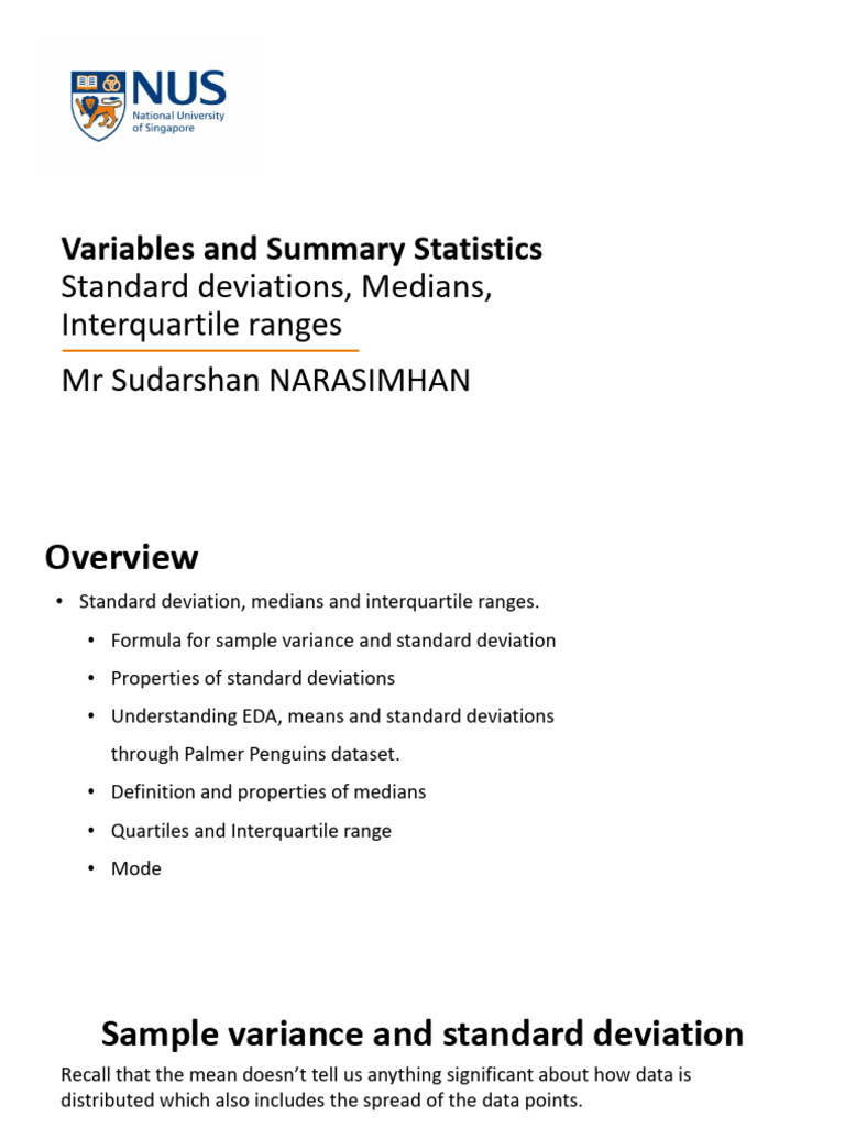 CH 1 Video 5 Standard Deviations, Medians, Interquartile Ranges ...