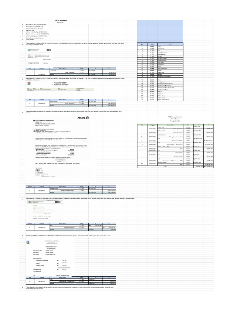 Tugas 3 - Kelompok 4 - Rs2 - AKUNTANSI - Jurnal Umum & Kwitansi | PDF