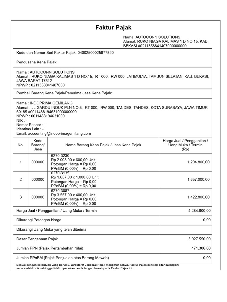 faktur pajak | PDF