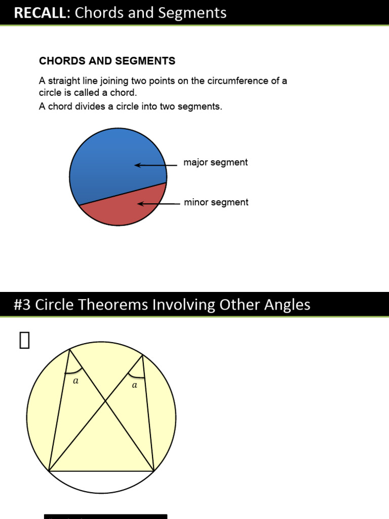 Chapter 19 - Angle Relationships in Circles - Circle Thorems Involving ...
