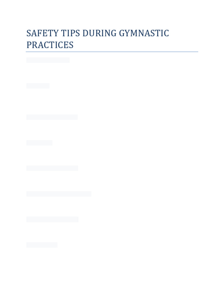 SAFETY TIPS DURING GYMNASTIC PRACTICES | PDF
