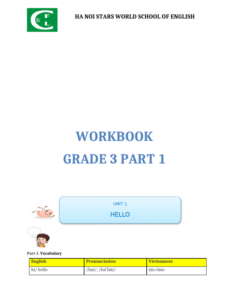 Workbook Grade 3 Part 1 Pdf