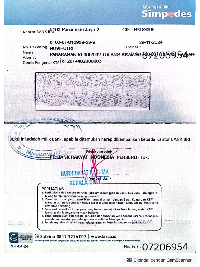 Novi Putri - Buku Rekening | PDF