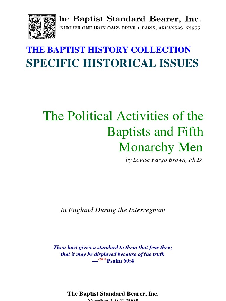 Brown - The Political Activities of The Baptists and Fifth Monarchy Men ...