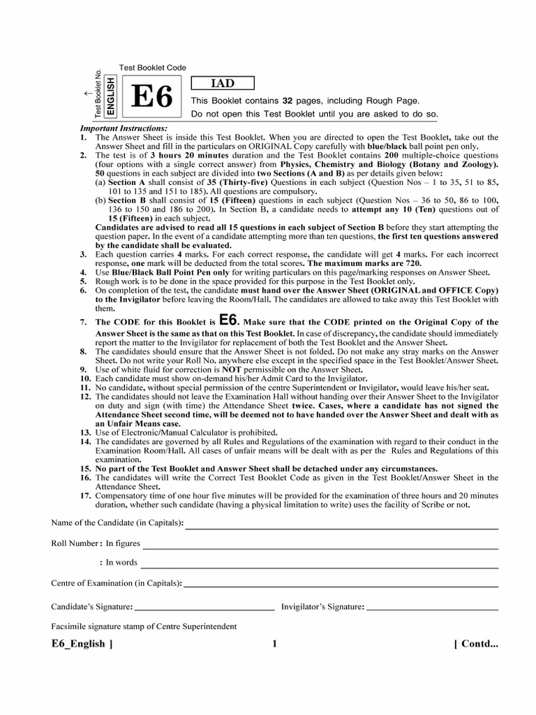 Neet 2023-q Paper | PDF