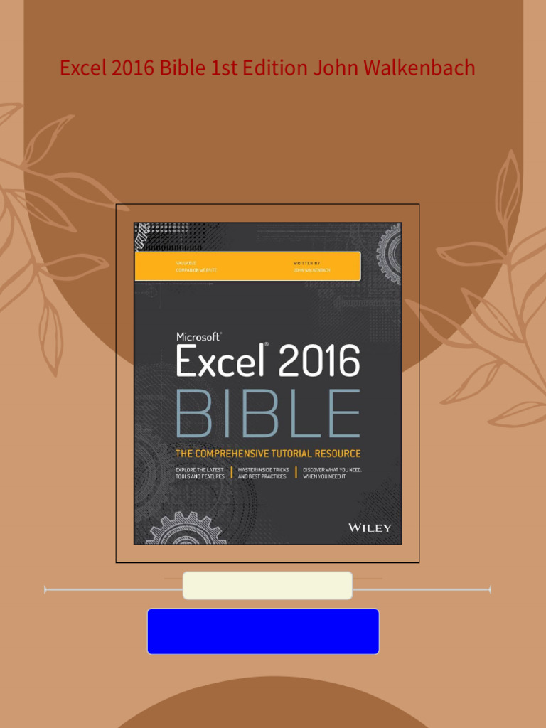 Excel 2016 Bible 1st Edition John Walkenbach | PDF | Microsoft Excel ...