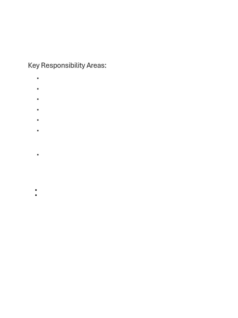 Key Responsibility Areas:: Job Summary | PDF