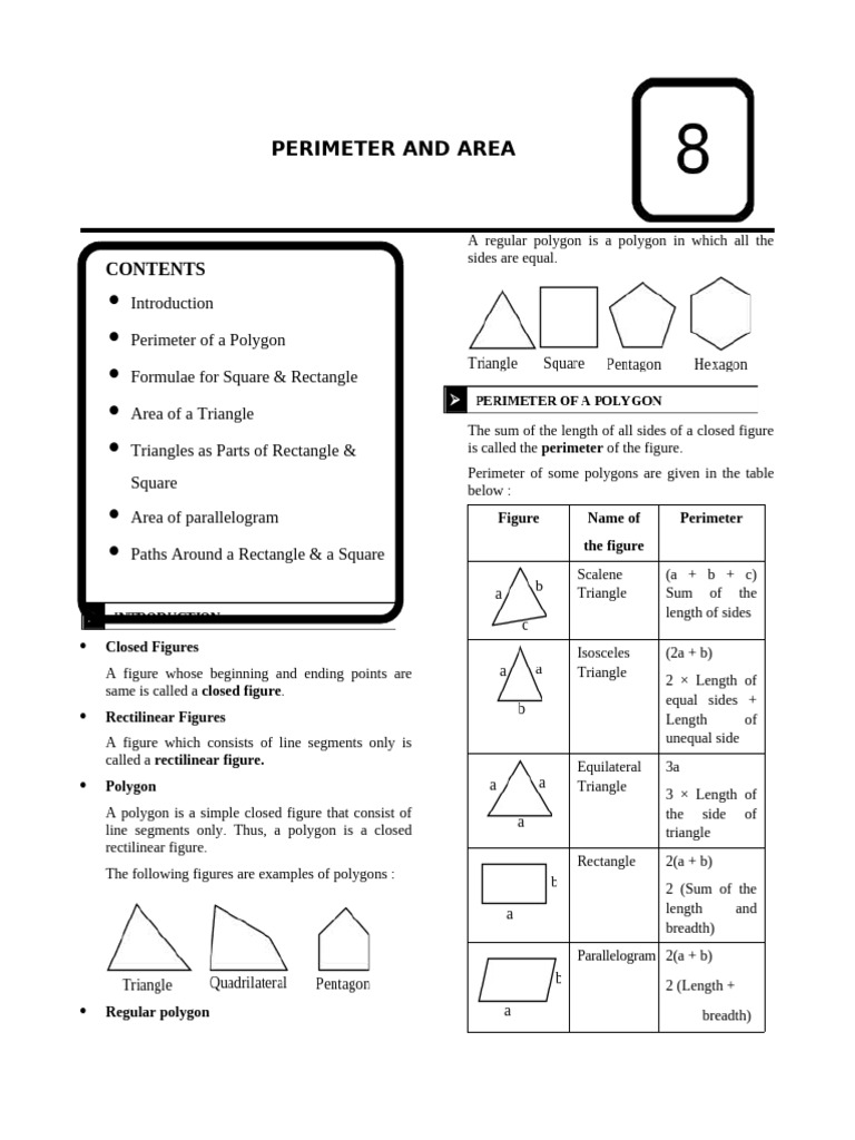 8. Perimeter _ Area | PDF | Area | Length
