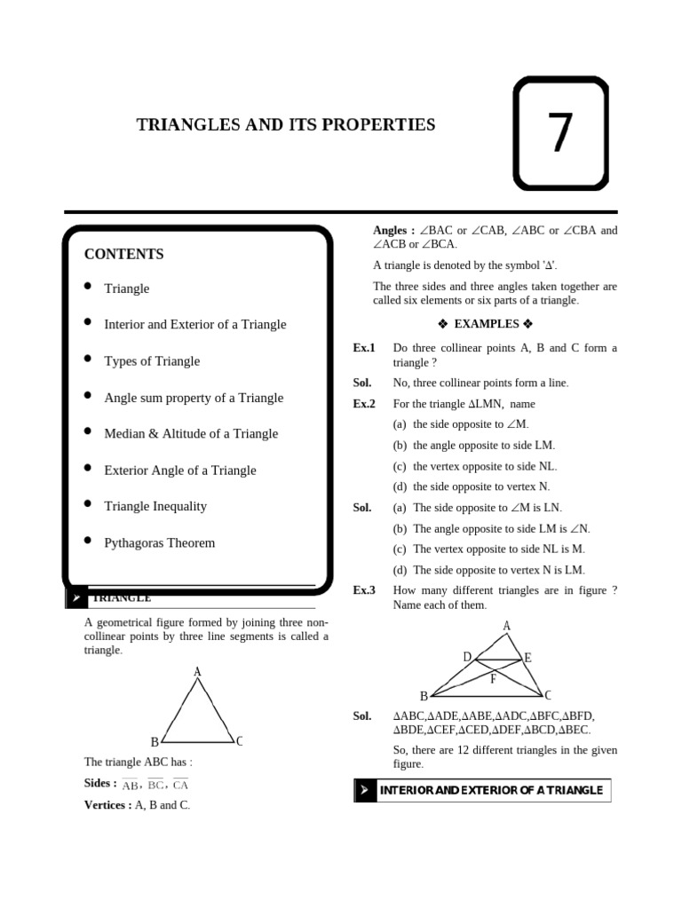 Triangles and Its Properties | PDF | Triangle | Euclidean Plane Geometry