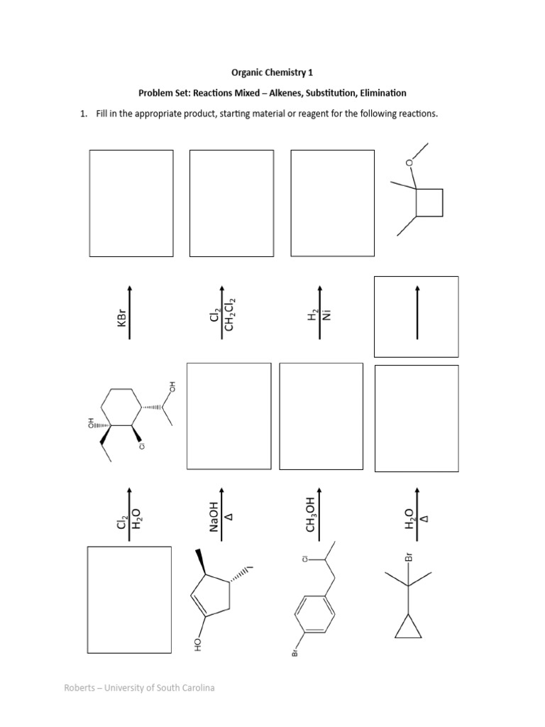 Organic Chemistry Alkenes Problem Set | PDF