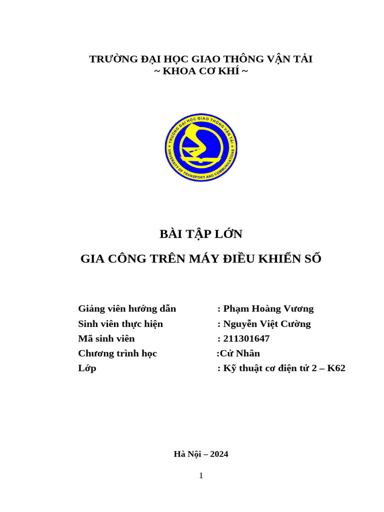 BTL CNC Nguyễn Việt Cường 211301647 | PDF