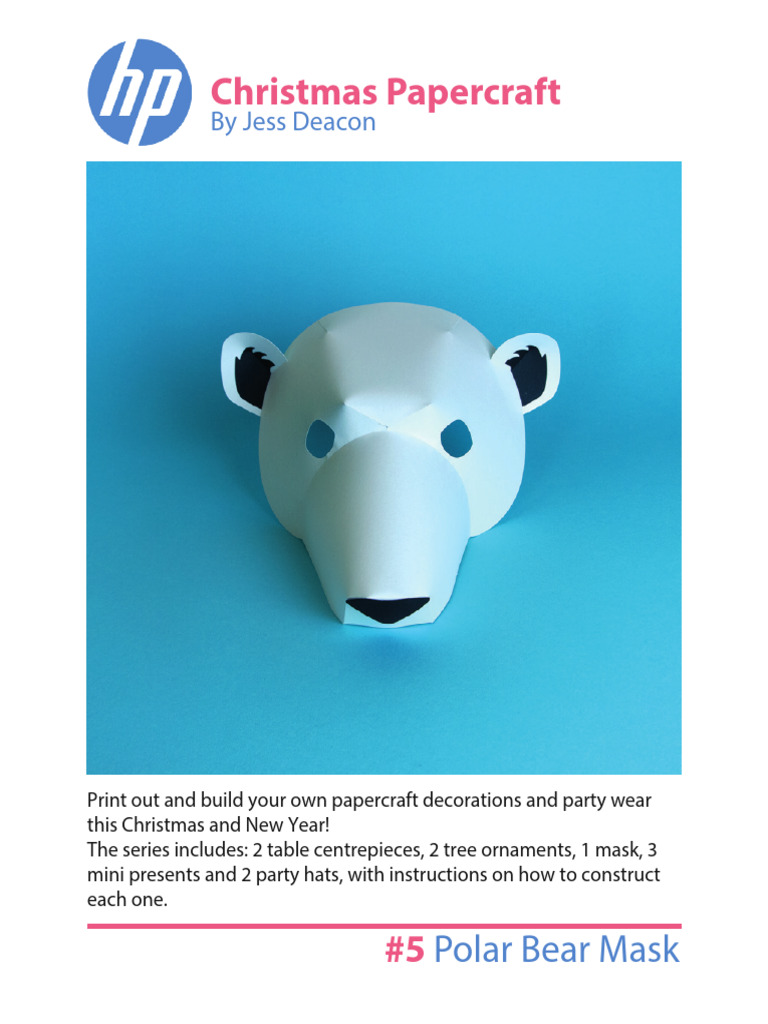 DIY Polar Bear Mask Papercraft Guide | PDF