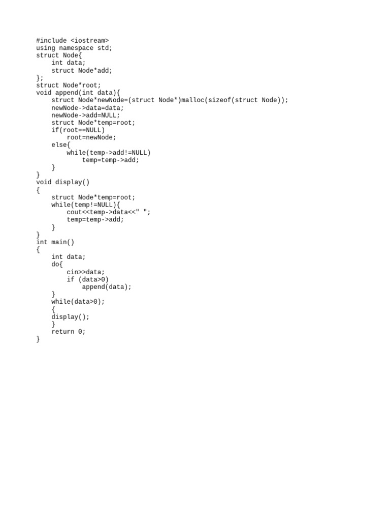 Singly Linked List in C++ | PDF