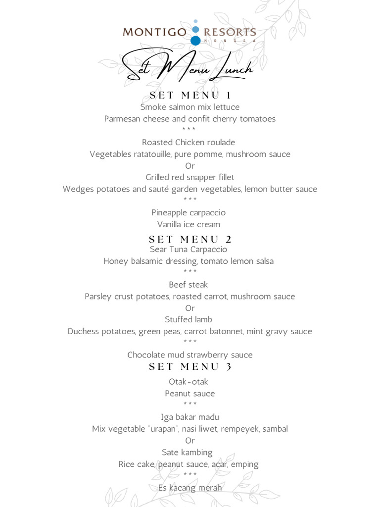 Set Menu Lunch | PDF