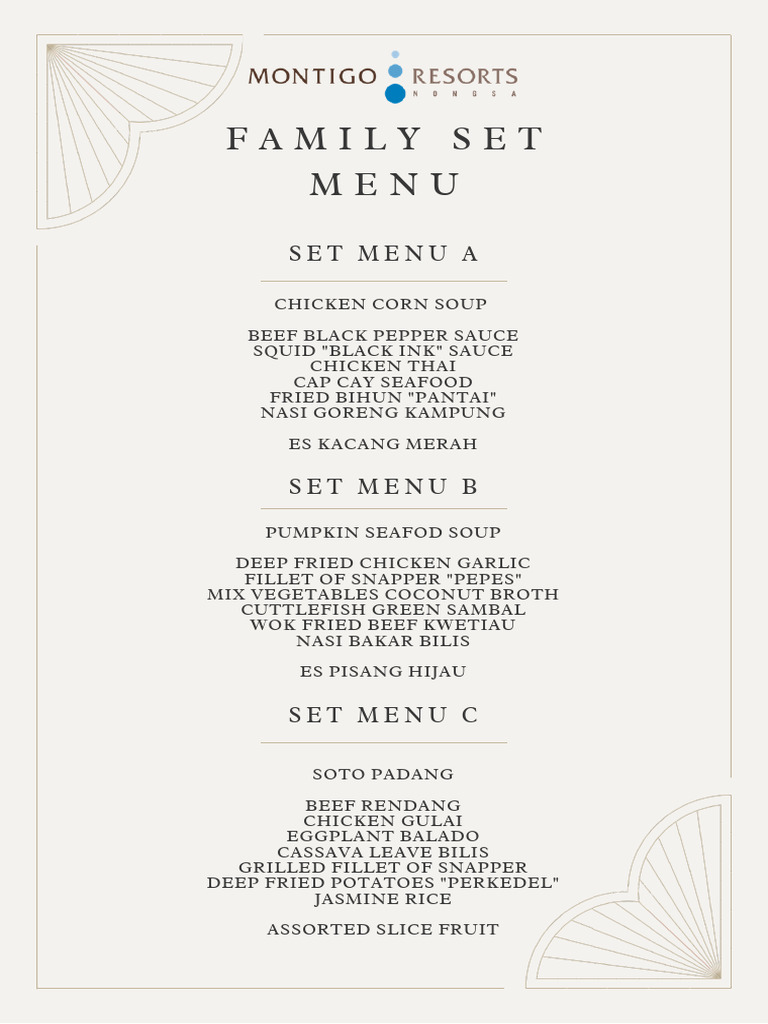 Family Set Menu Lun - Din | PDF