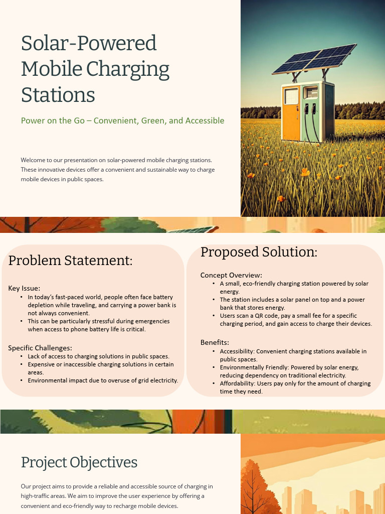 Solar-Powered Mobile Charging Stations | PDF | Solar Power | Solar Energy