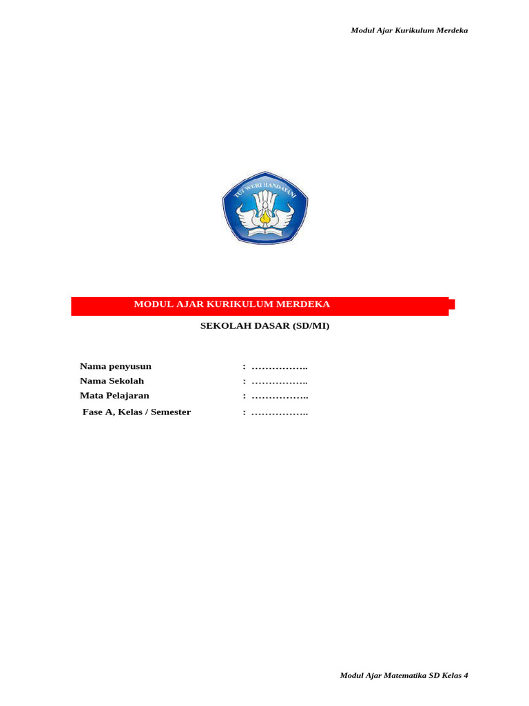 MODUL AJAR KLS 1 KKG FIX | PDF