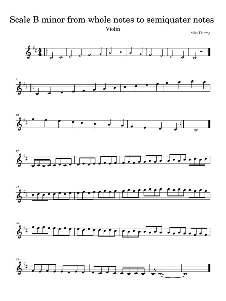 B Minor Scale for Violin Practice | PDF