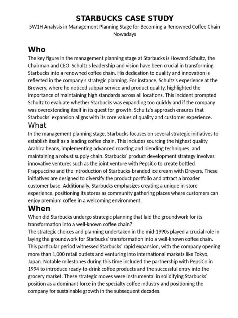 Starbucks Case Study | PDF | Starbucks | Coffee