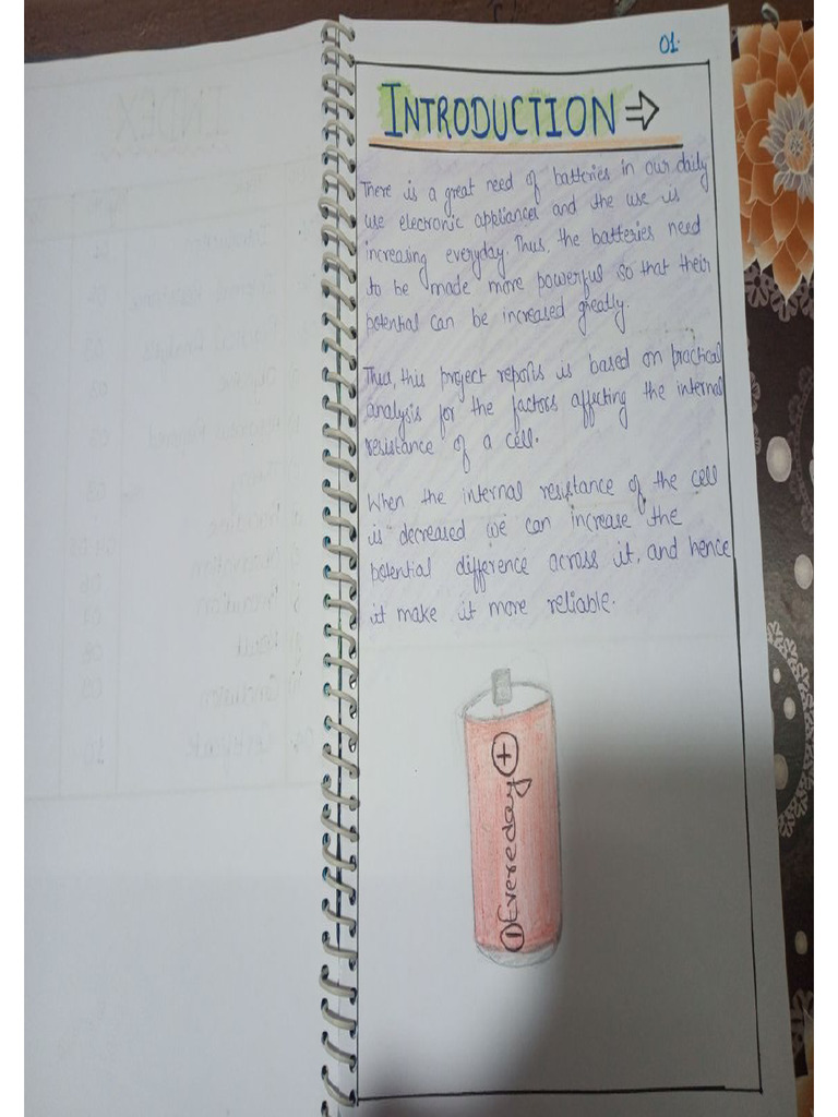 Internal Resistance of Cell XII Physics Investigatory Project | PDF