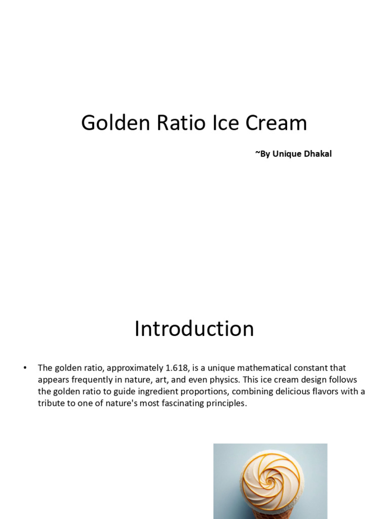 Golden Ratio Ice Cream Recipe Guide | PDF | Caramel | Ice Cream