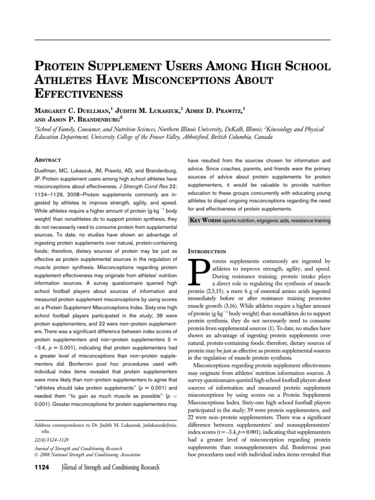Protein Supplement Users Among High School.14 | PDF | Dietary ...