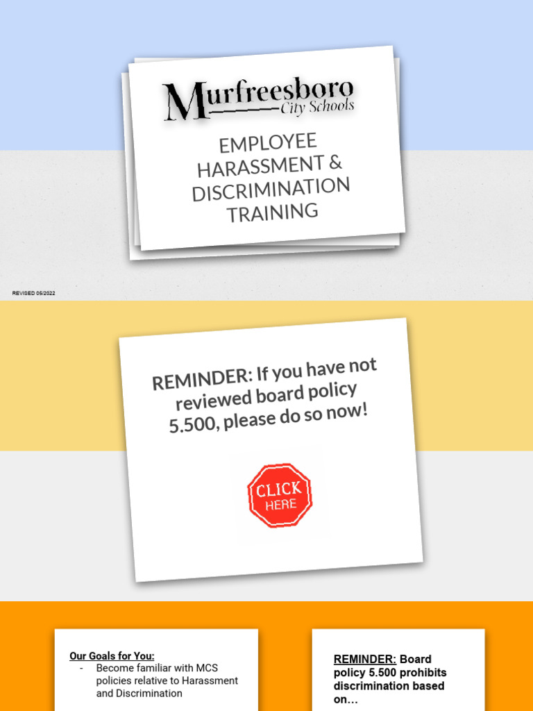 Employee Harassment and Discrimination | PDF | Harassment | Discrimination
