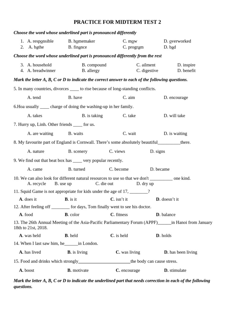 Practice For Midterm Test 2 | PDF | Solar Energy | Renewable Energy